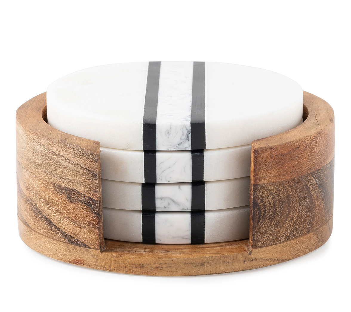 Juliska Stonewood Stripe 5 Piece Coaster Set & Reviews | Wayfair