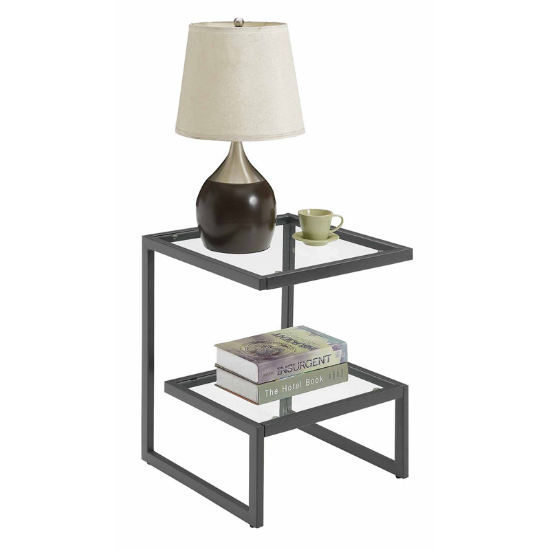 Ebern Designs Glass Abstract End Table & Reviews | Wayfair