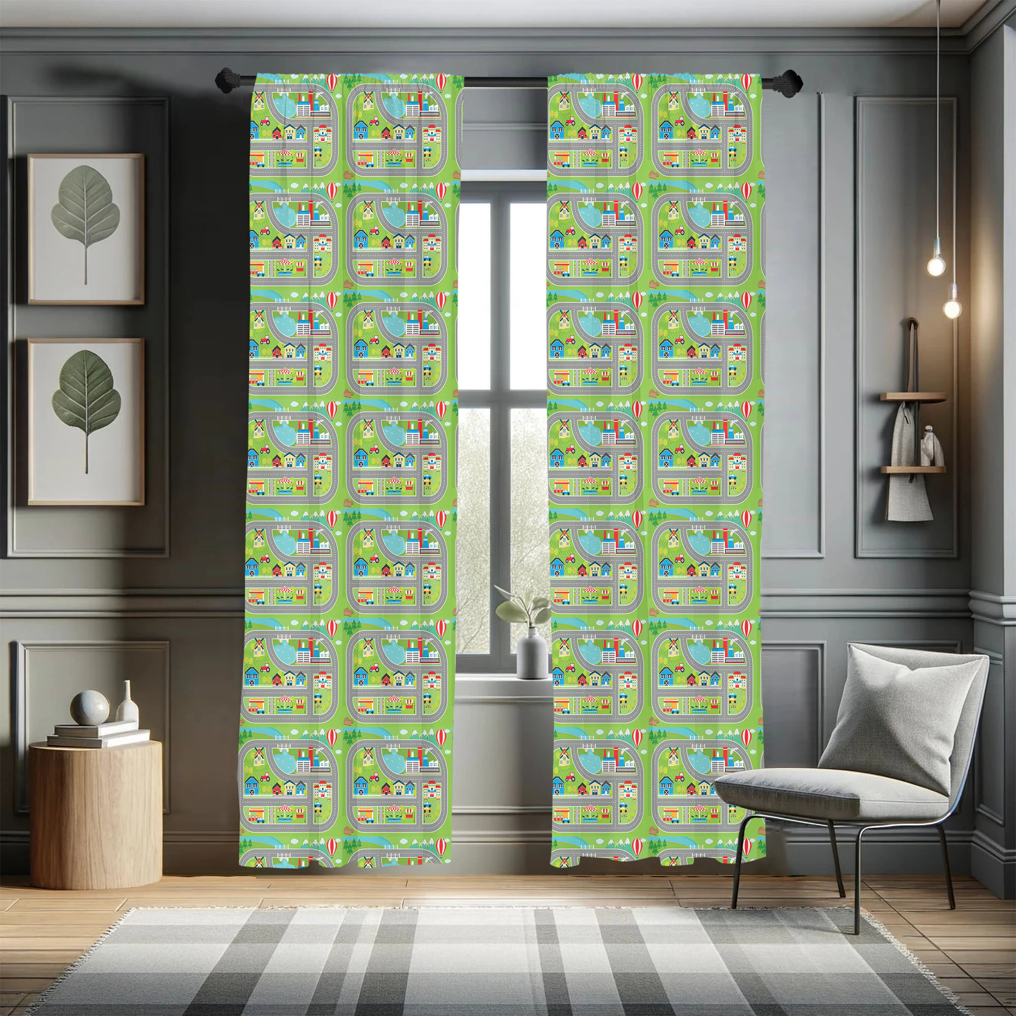 East Urban Home Car Race Track Semi-Sheer Rod Pocket Curtain Panel ...