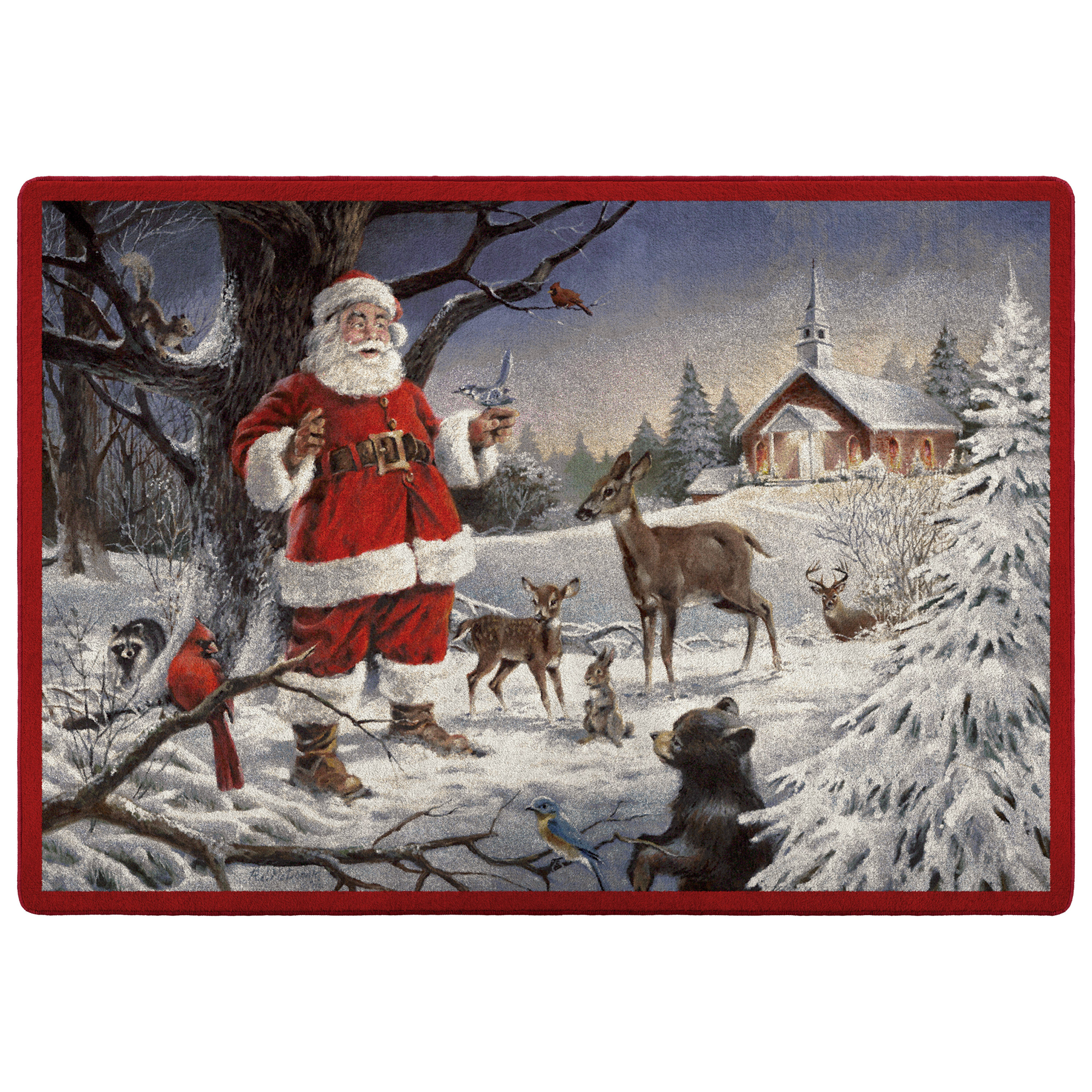 The Holiday Aisle® North Burnet Christmas Service Area Rug & Reviews ...