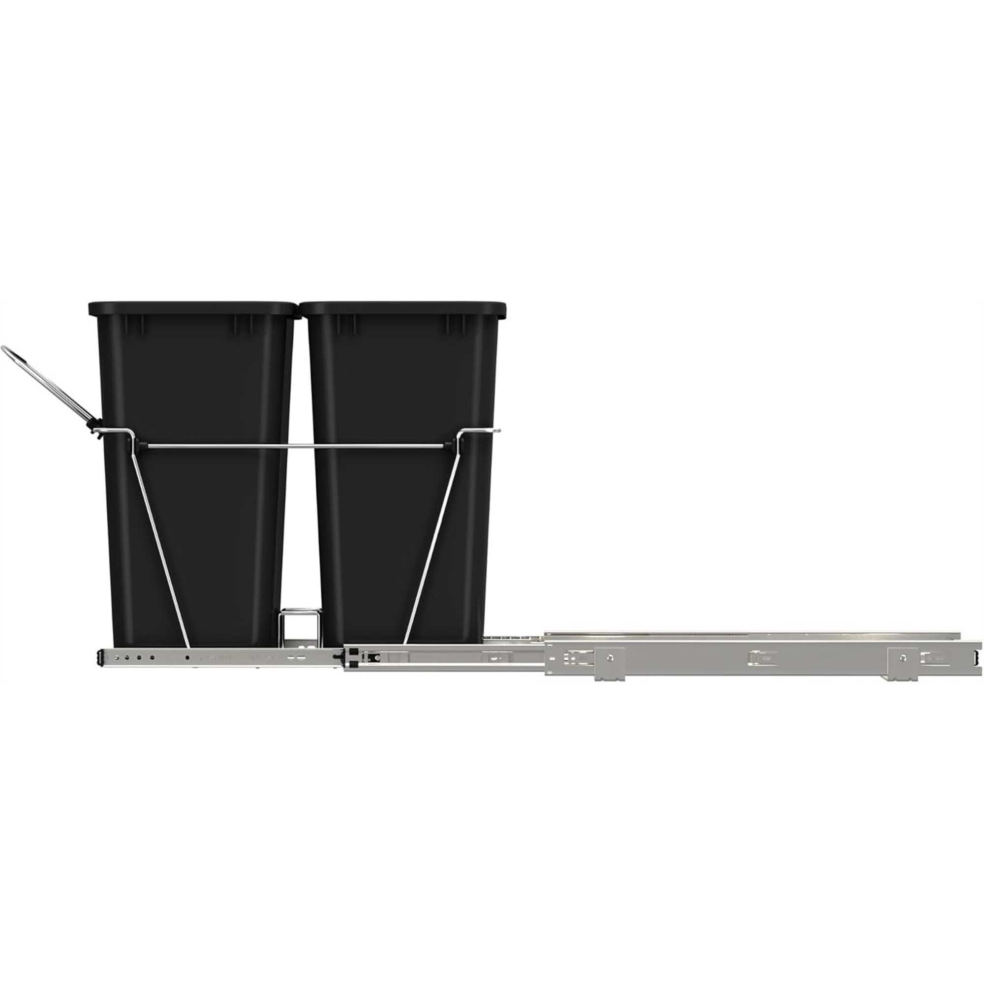 Cubiker 35 Quart Double Pullout Kitchen Trash Can, Black Sliding ...