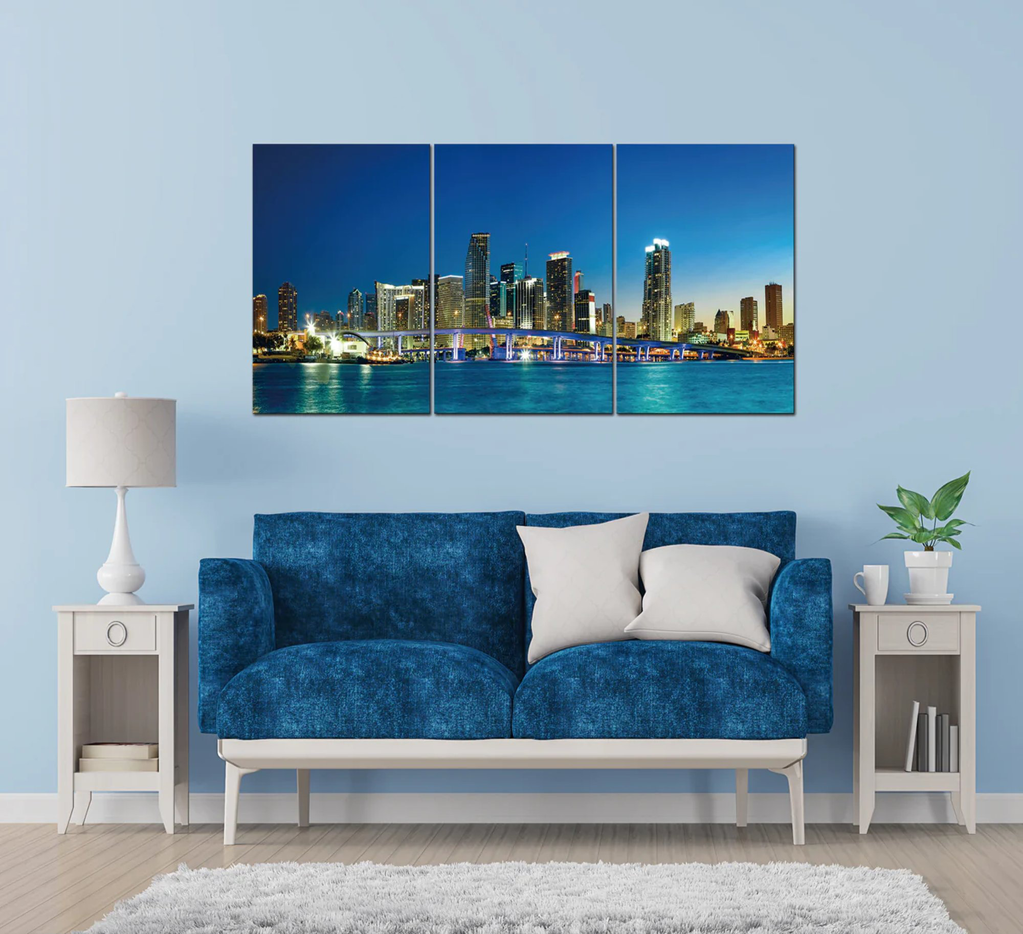 Hokku Designs Miami Skyline Acrylic Print | Wayfair