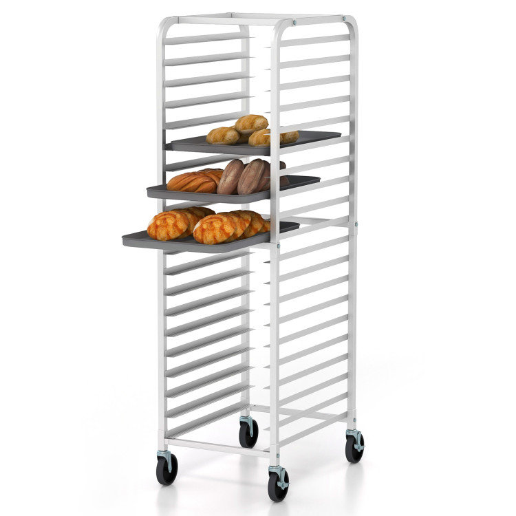 Prep & Savour 20-tier Bun Pan Speed Rack with Lockable Rubber Wheels ...