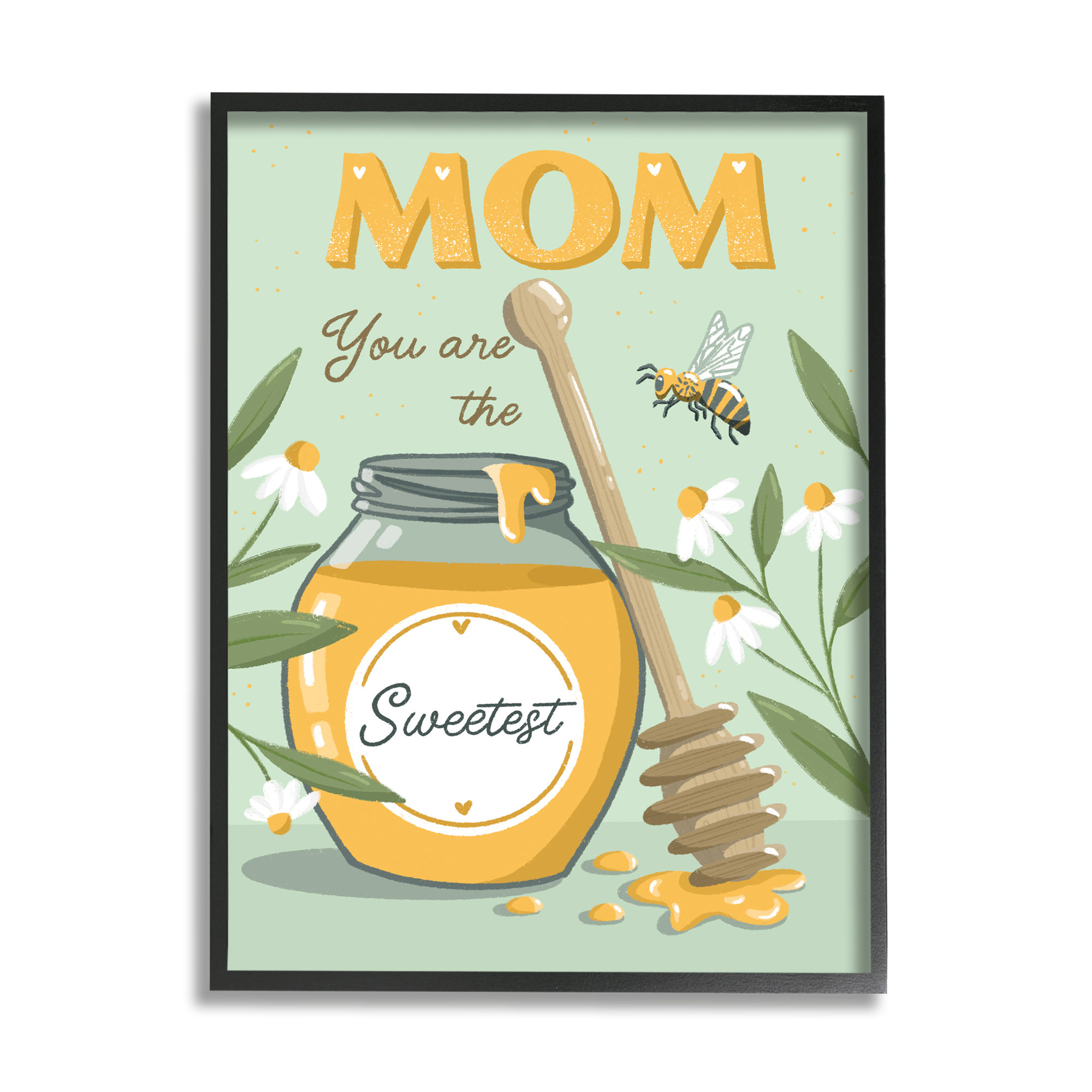 Stupell Industries Mom You Are The Sweetest Honey Jar Framed On Wood by ...