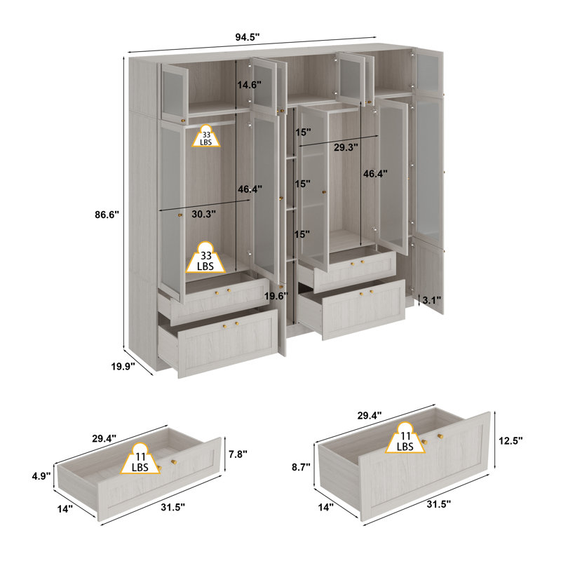 Red Barrel Studio® Vadell Solid + Manufactured Wood Armoire & Reviews ...