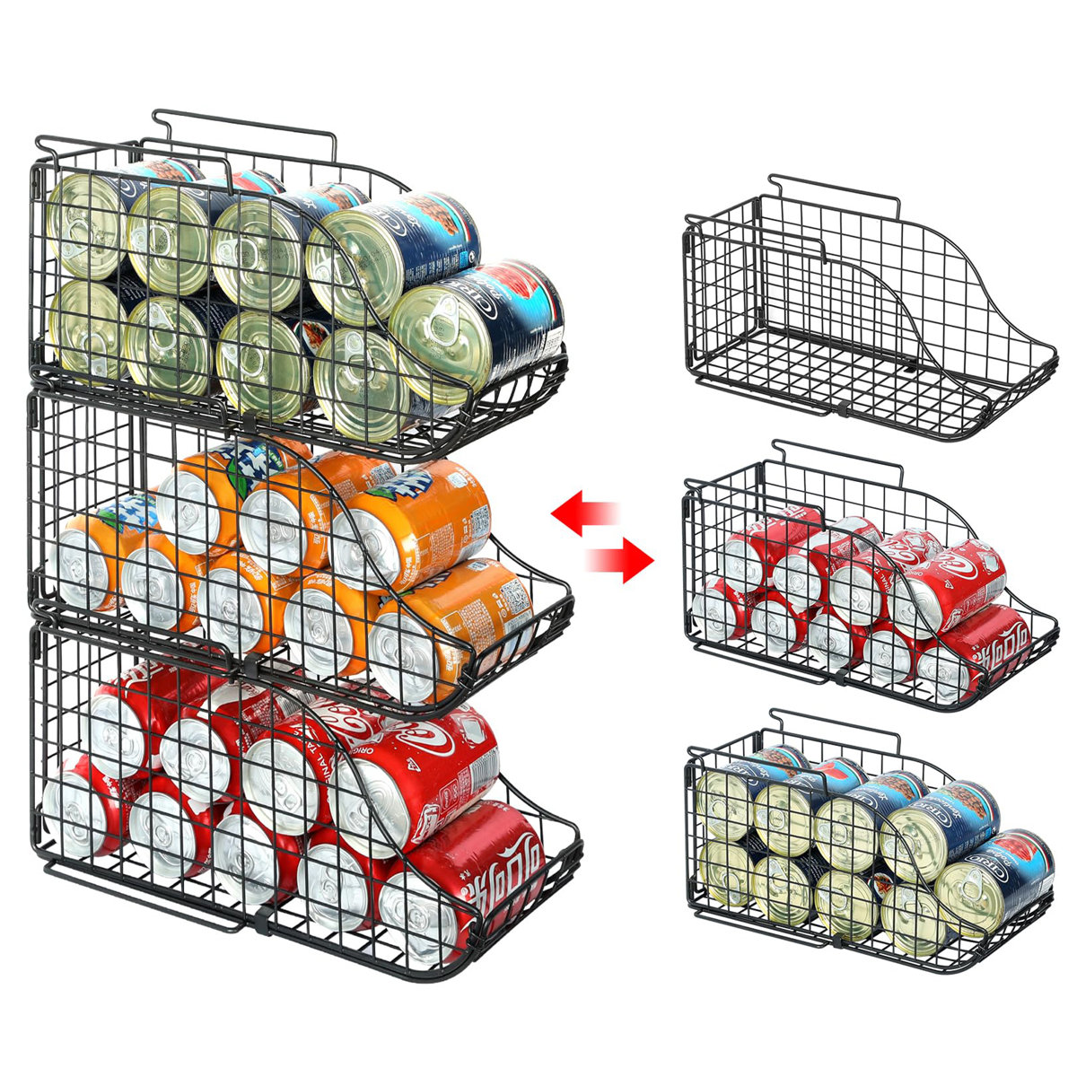 Rebrilliant 3 Tier Can Storage Rack 3 Layer Canned Food Soda Stacking ...