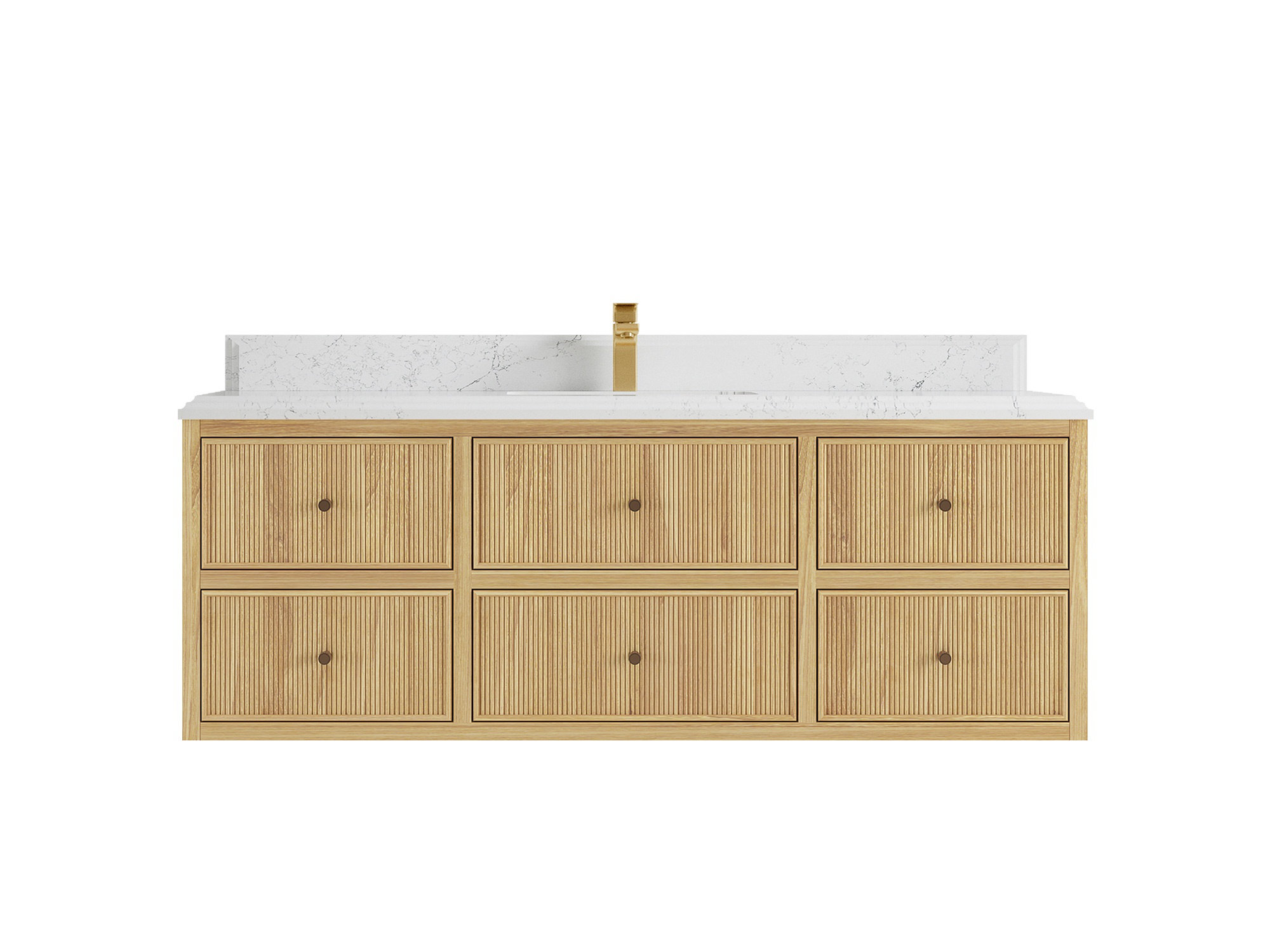 Willow Collections Sonoma Floating Teak 60'' Single Bathroom Vanity ...