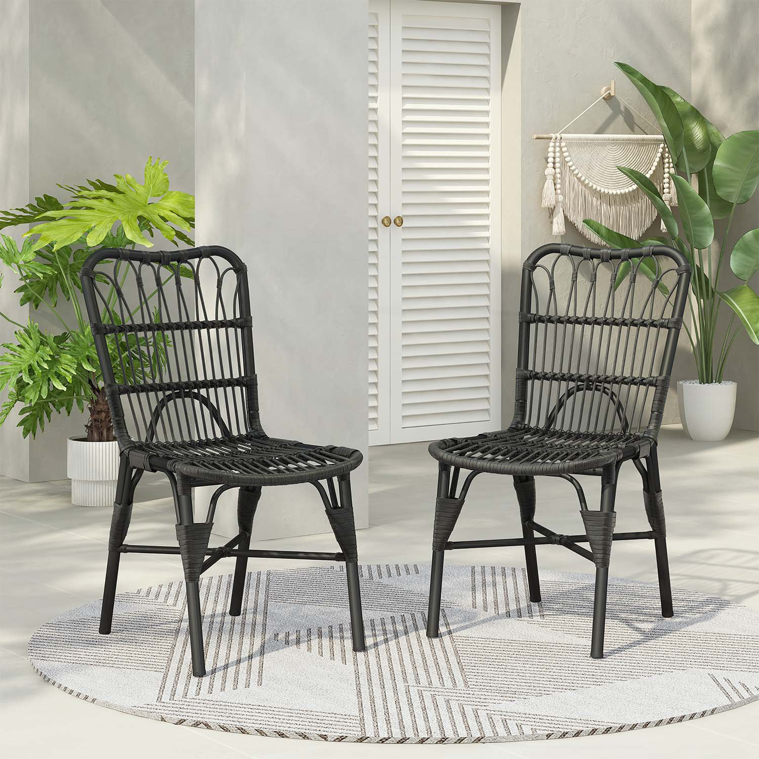 Bayou Breeze Charming Outdoor Wicker Dining Chairs Set for Every ...