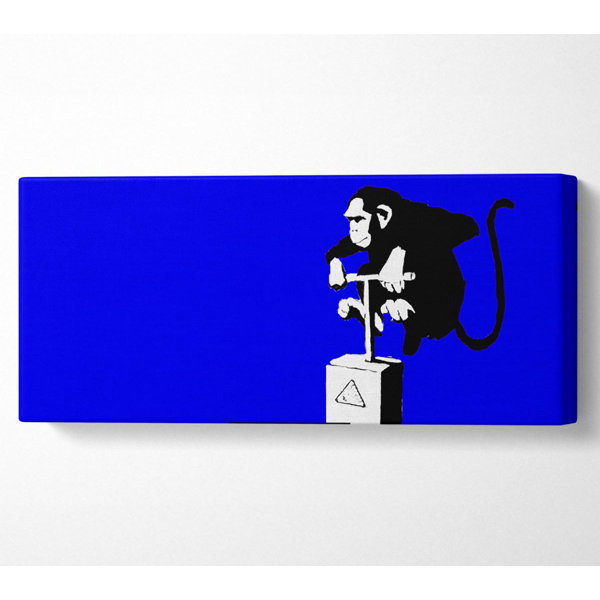 Rosalind Wheeler Monkey Detonator Blue - Wrapped Canvas Art Prints ...