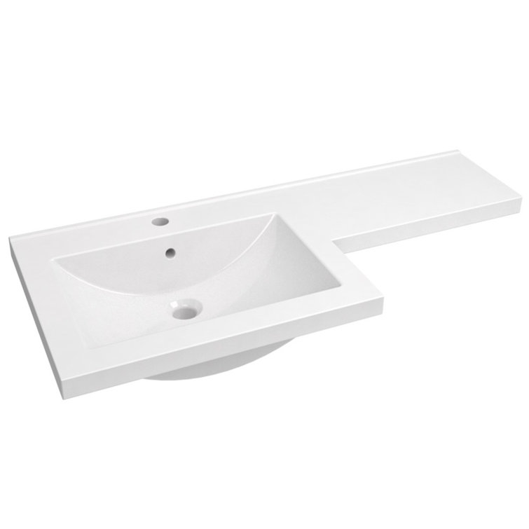 K-Vit City 1100mm Left Hand L-Shaped Vanity Unit Set - White Gloss ...