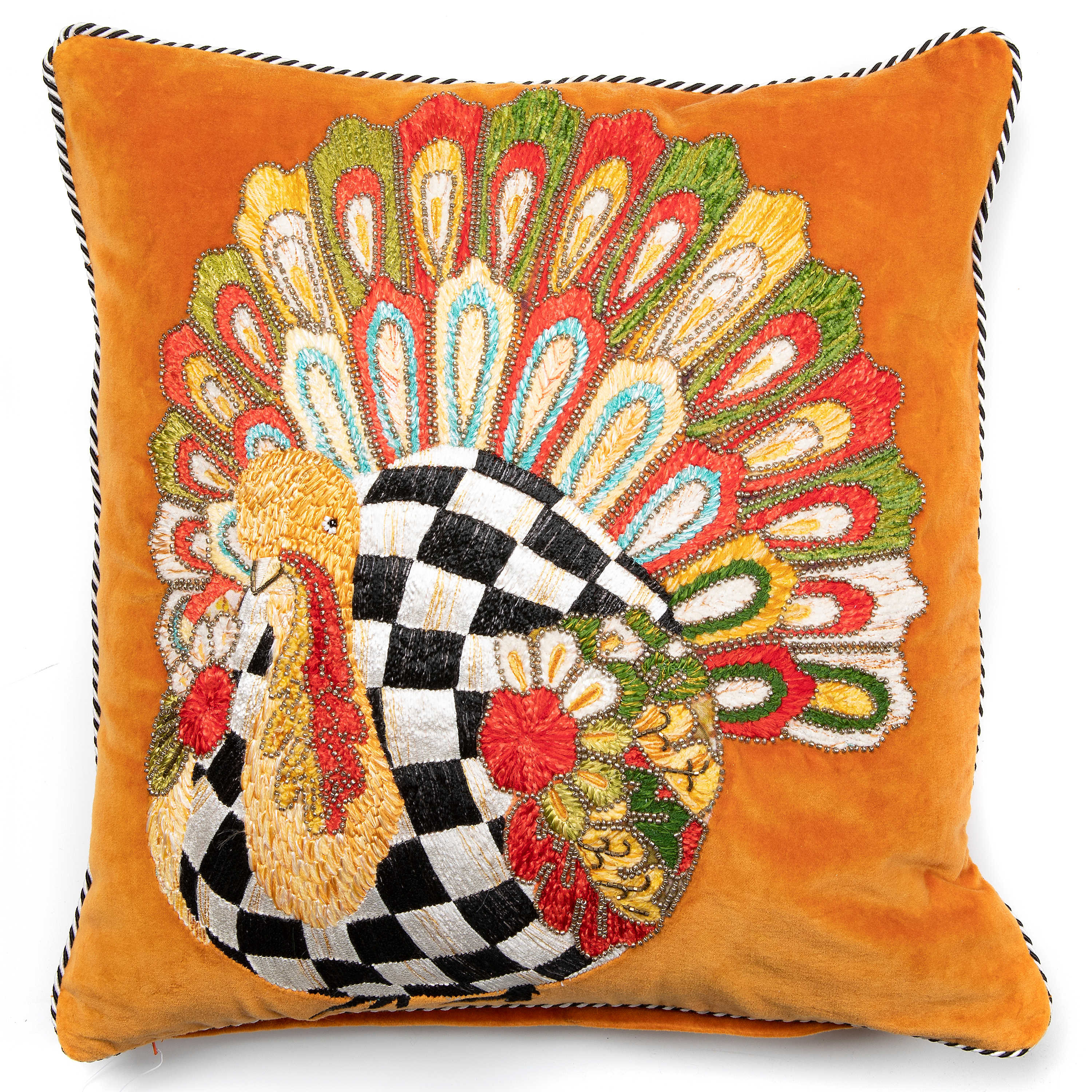 MacKenzie-Childs Aurora Turkey Throw Pillow | Wayfair
