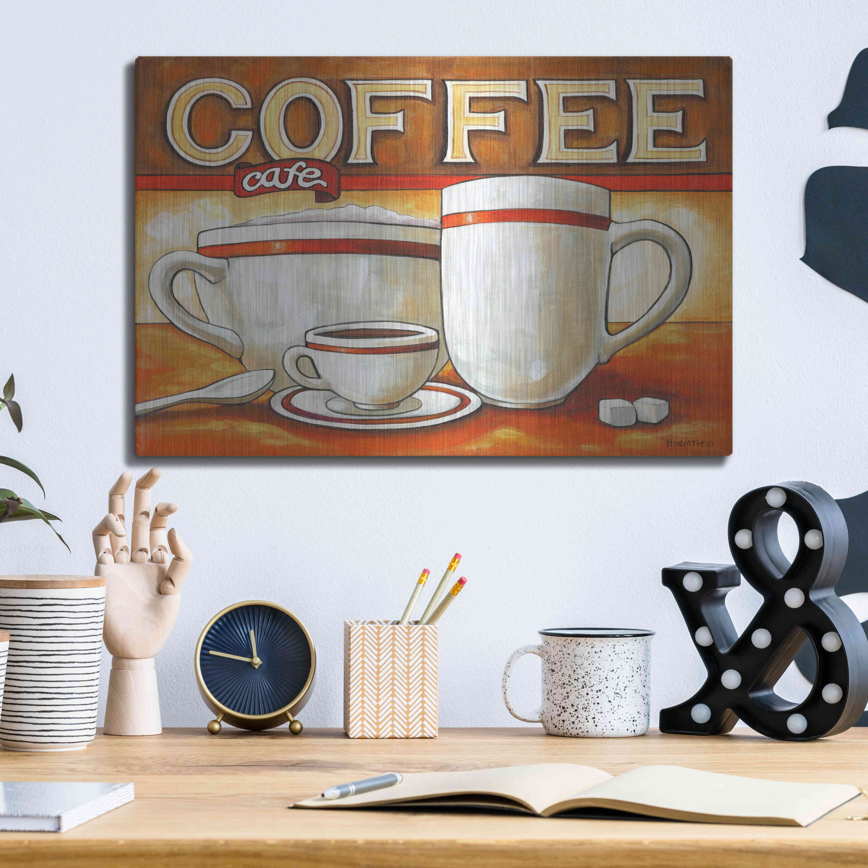Luxe Metal Art 'Coffee Cafe' By Cathy Horvath-Buch " Coffee Cafe " by ...