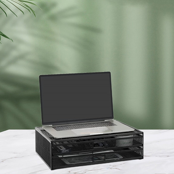 Inbox Zero Metal Stackable Monitor Stand with Drawers & Reviews | Wayfair