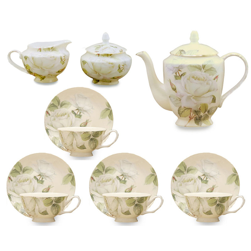 Grace's Tea Ware 11 Piece Bone China Iceberg Tea Set & Reviews | Wayfair