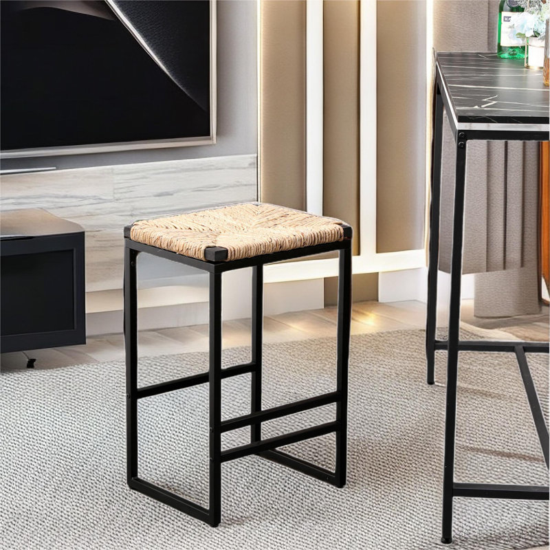 Ebern Designs Phanae 2 Water Hyacinth Woven Bar Stools & Reviews | Wayfair