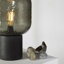 Brightech Bruce LED Table Lamp with Cement Base and Textured Glass Dome ...