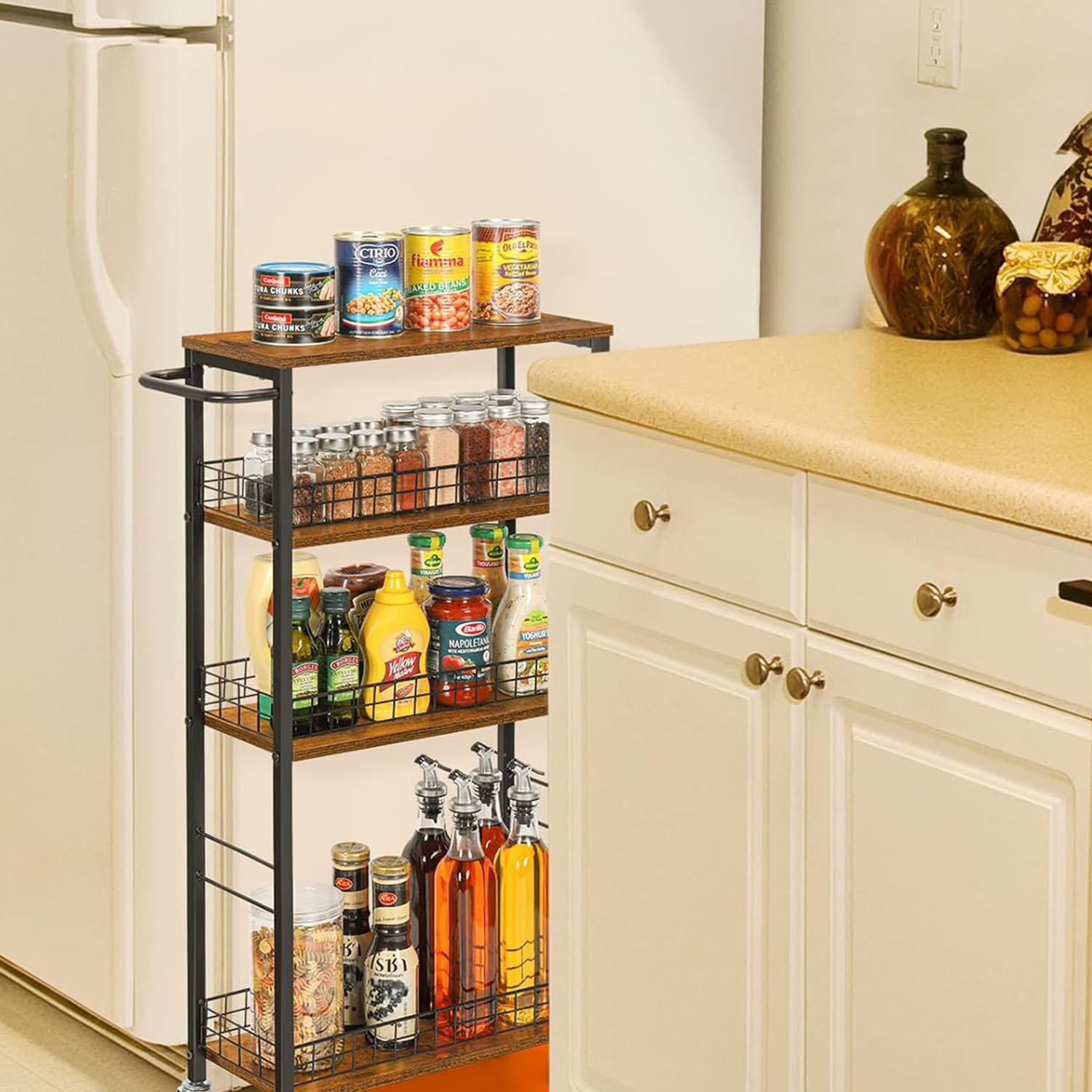 Rebrilliant Tabletop Mobile Utility Stand On Wheels For Bathroom ...