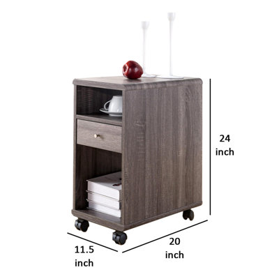 Latitude Run® Wallach Wheel End Table with Storage & Reviews | Wayfair