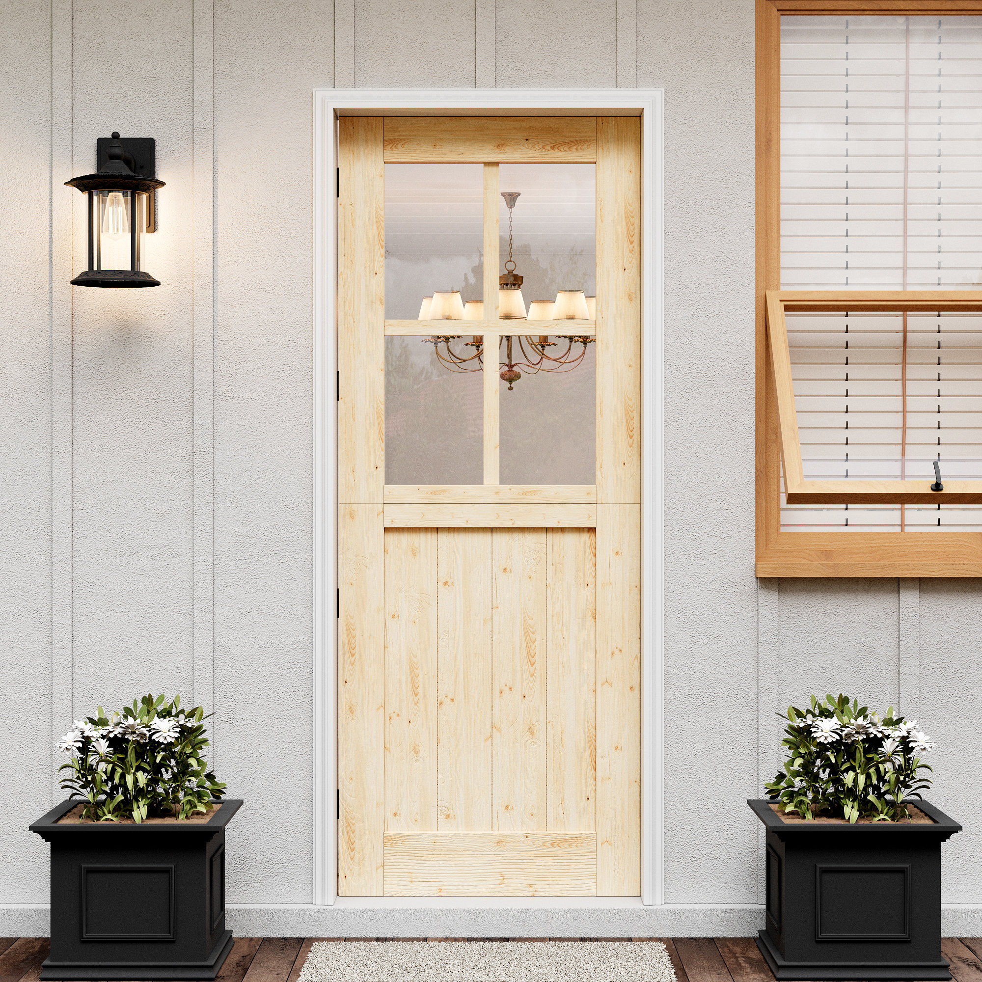 ARK DESIGN （Slab Only）32 In. X 80 In. Unfinished Dutch Door, 4 Lite ...