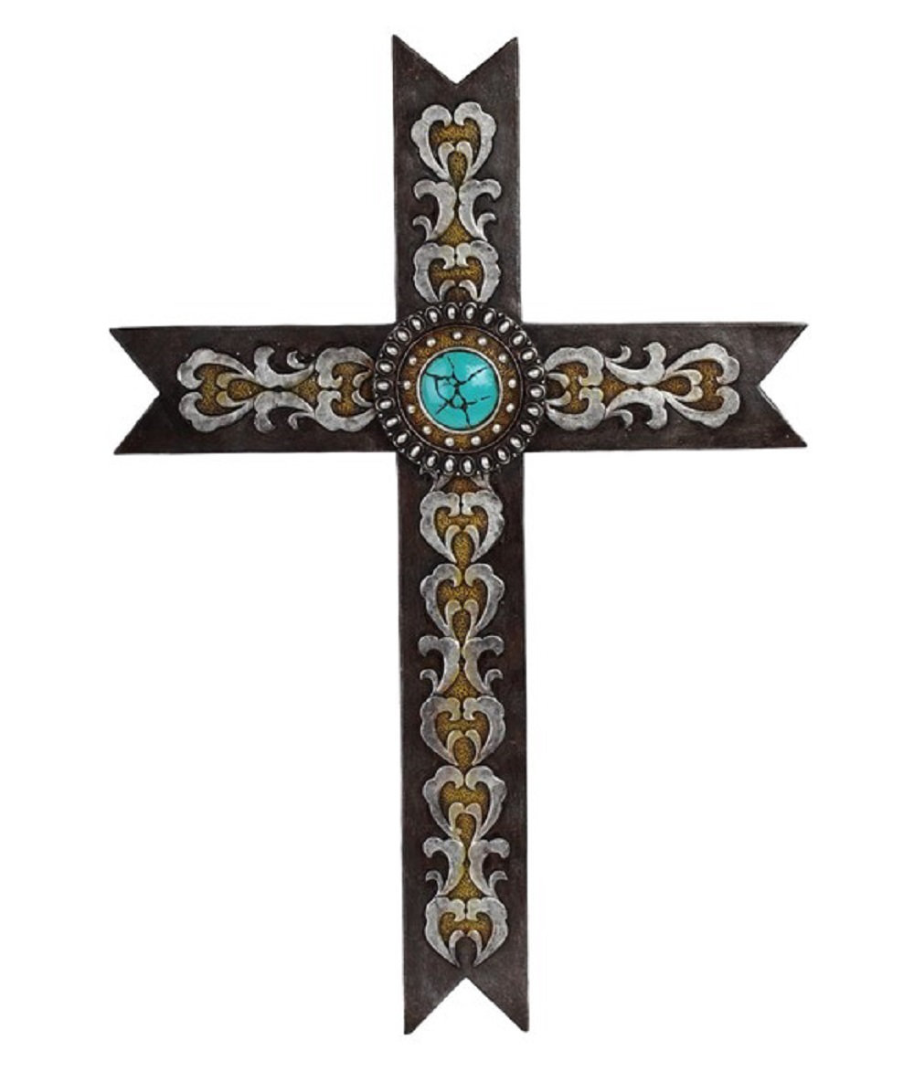 Trinx 16"H Decorative Cross With Flower String Wall Plaque Religious ...