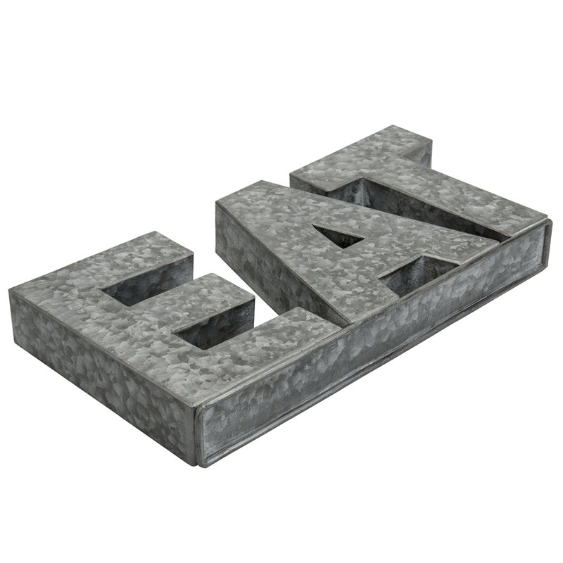Gracie Oaks EAT Galvanized Metal Wall Decor | Wayfair