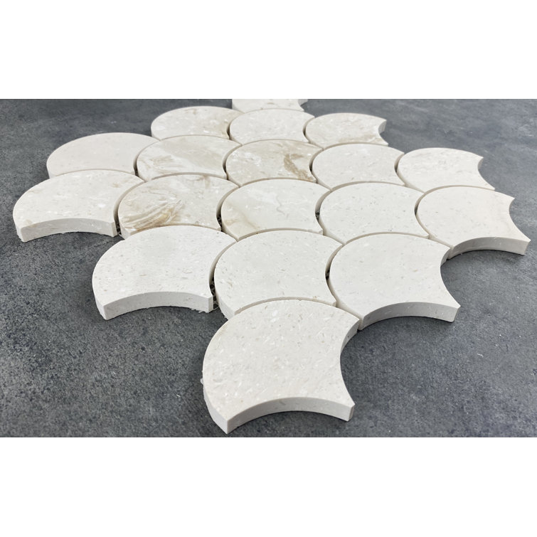 Miletos Stone Collection Shellstone 3" X 3" Travertine Mosaic Tile ...