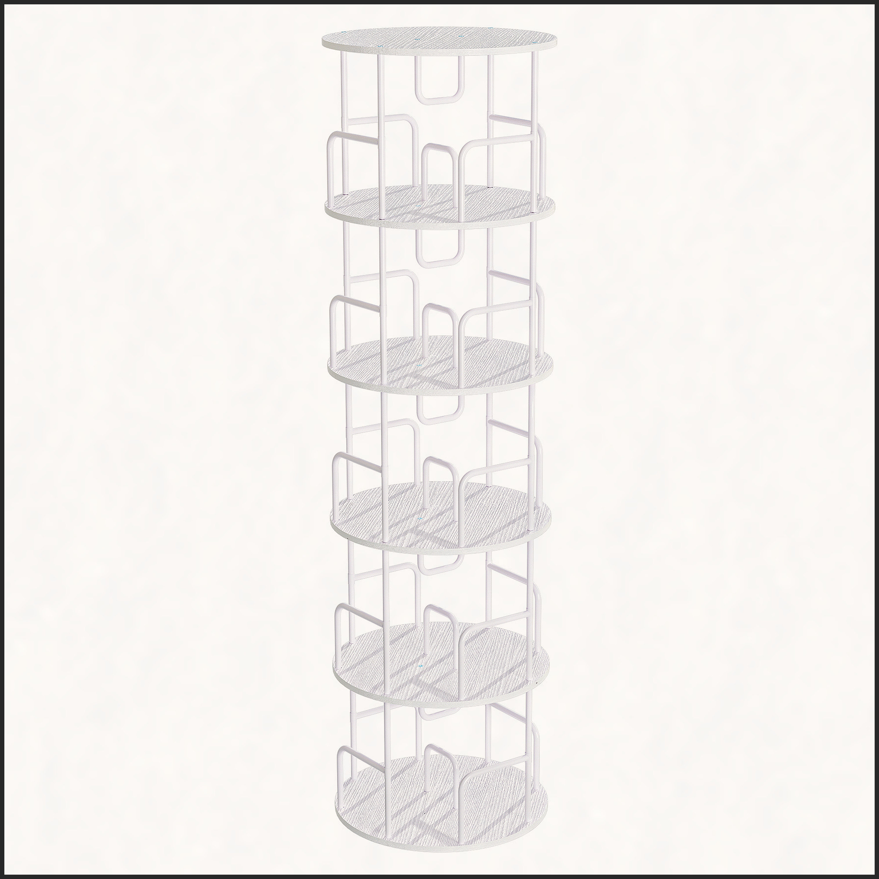Latitude Run® Rotating Bookshelf Tower 5 Tier, Spinning Bookcase ...