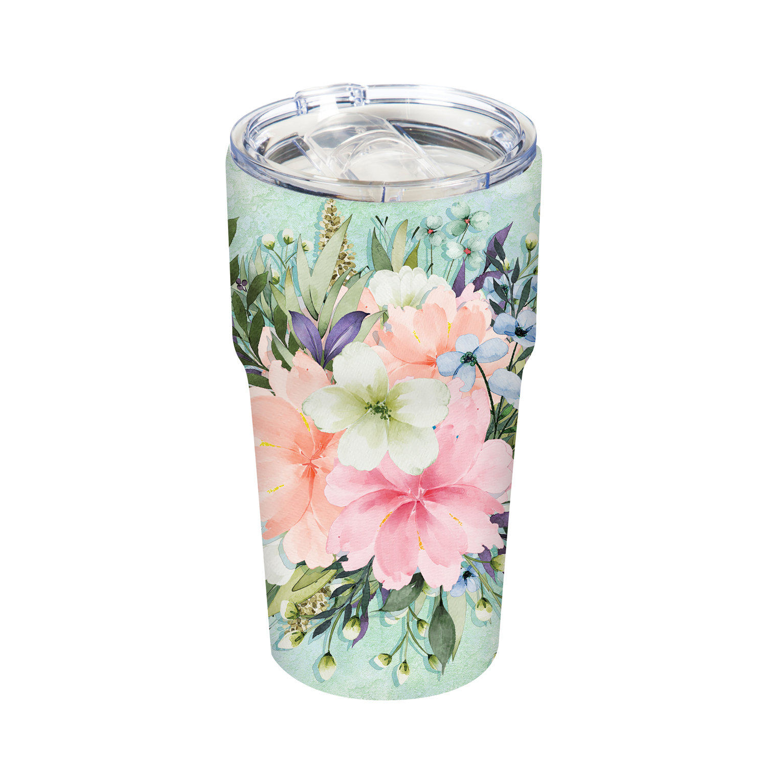 Evergreen Enterprises, Inc Flower Box 13 oz Double Wall Ceramic Travel ...