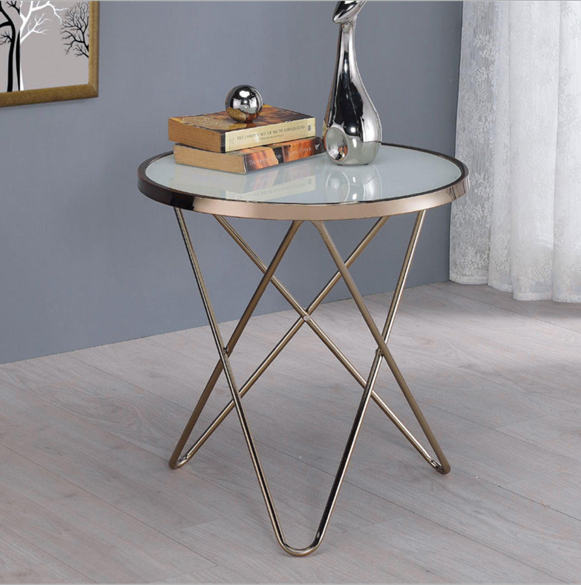 George Oliver Frosted Glass Top Round Table - Wayfair Canada