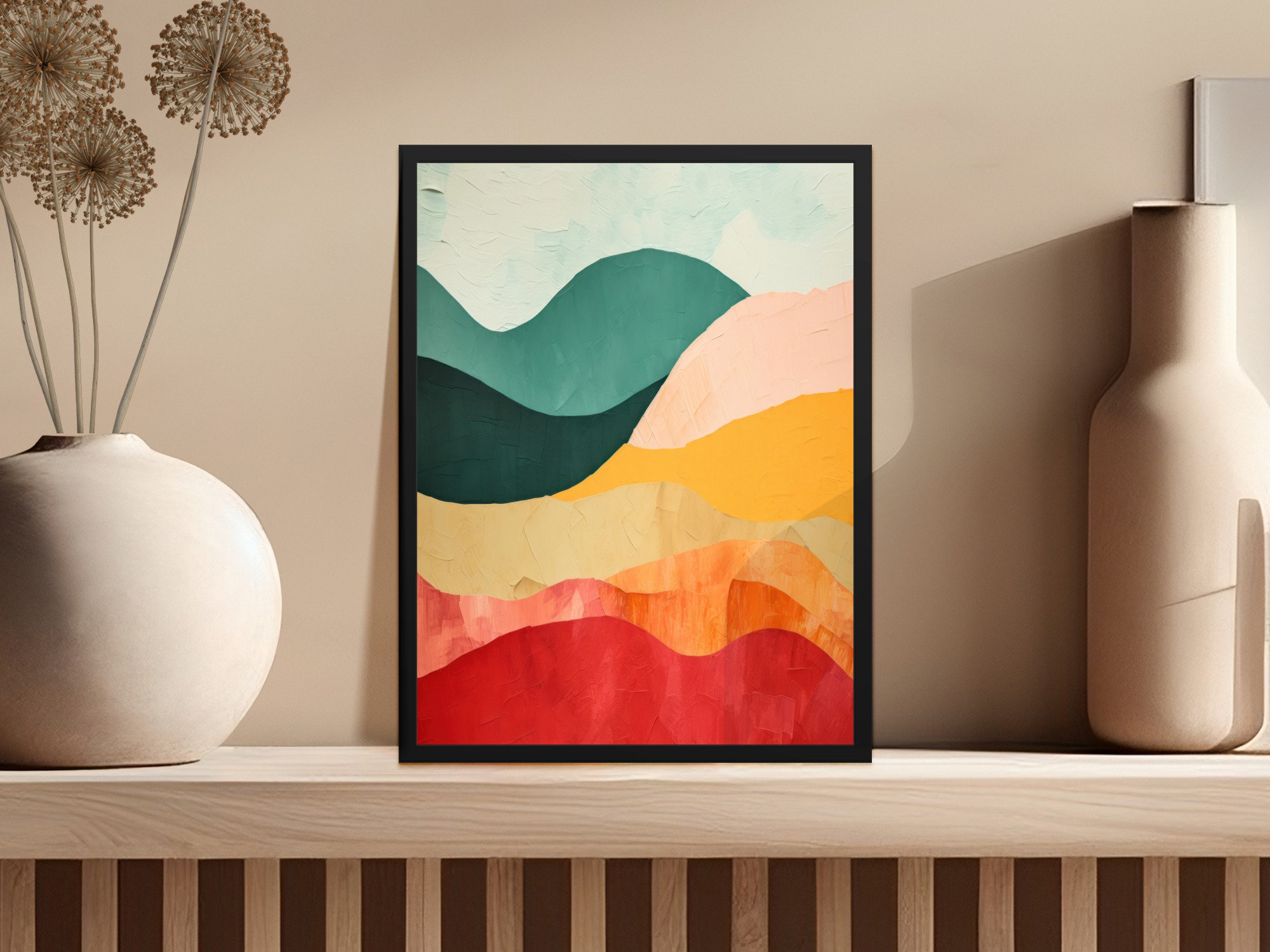 Brayden Studio Abstract Color Block Mountain Range Design Wall Art ...