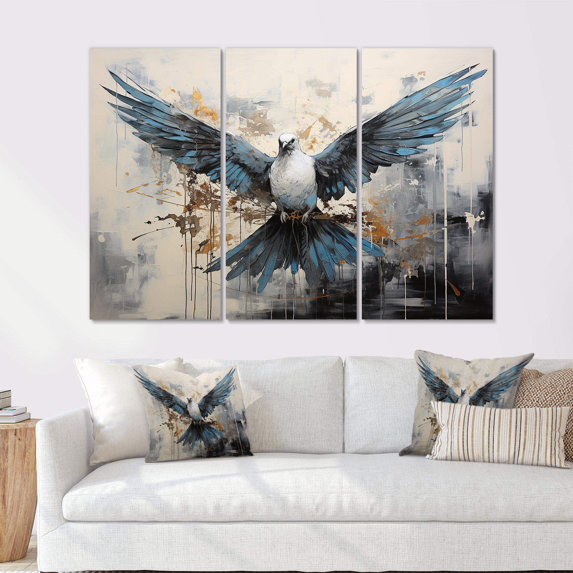 Lark Manor™ Minimalism Blue Dove - Dove Canvas Art Set | Wayfair