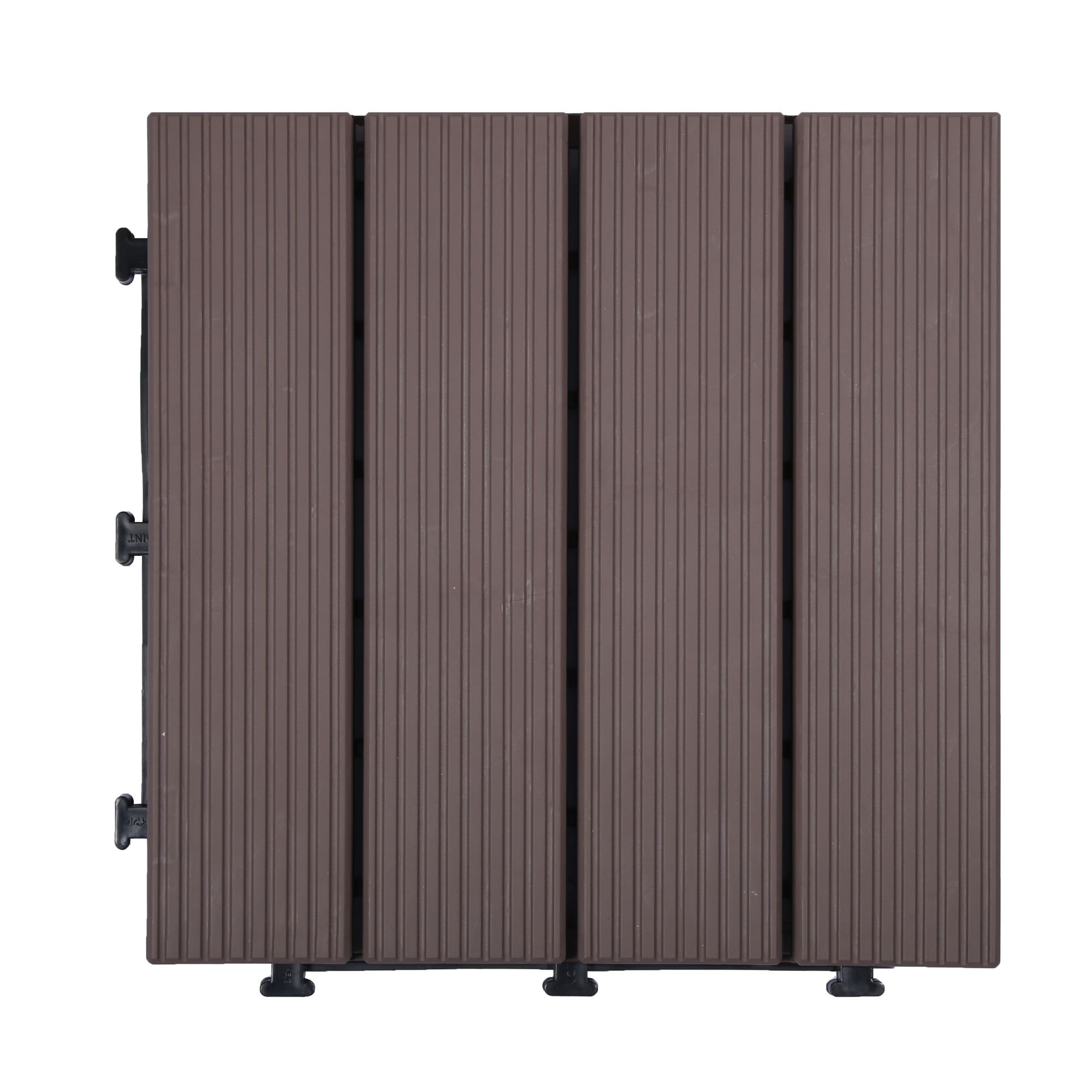 CourtyardCasualFurniture 12" x 12" Plastic Interlocking Deck Tile ...