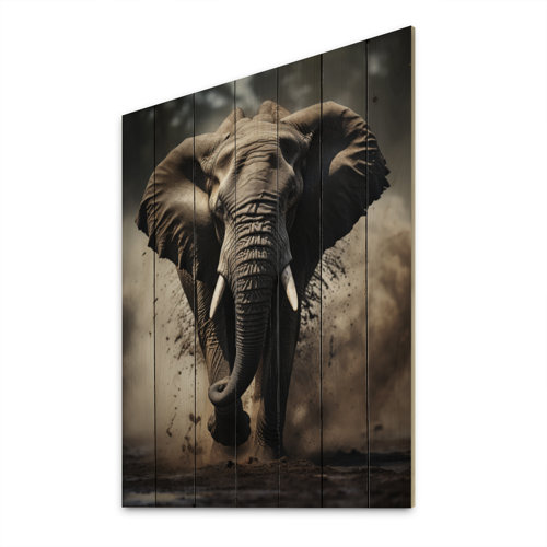 Red Barrel Studio® Elephant Glimmers Of Grace On Wood Print | Wayfair