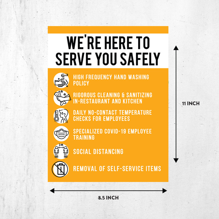 Koyal Wholesale We're Here to Serve You Safely Business Sign - Wayfair ...