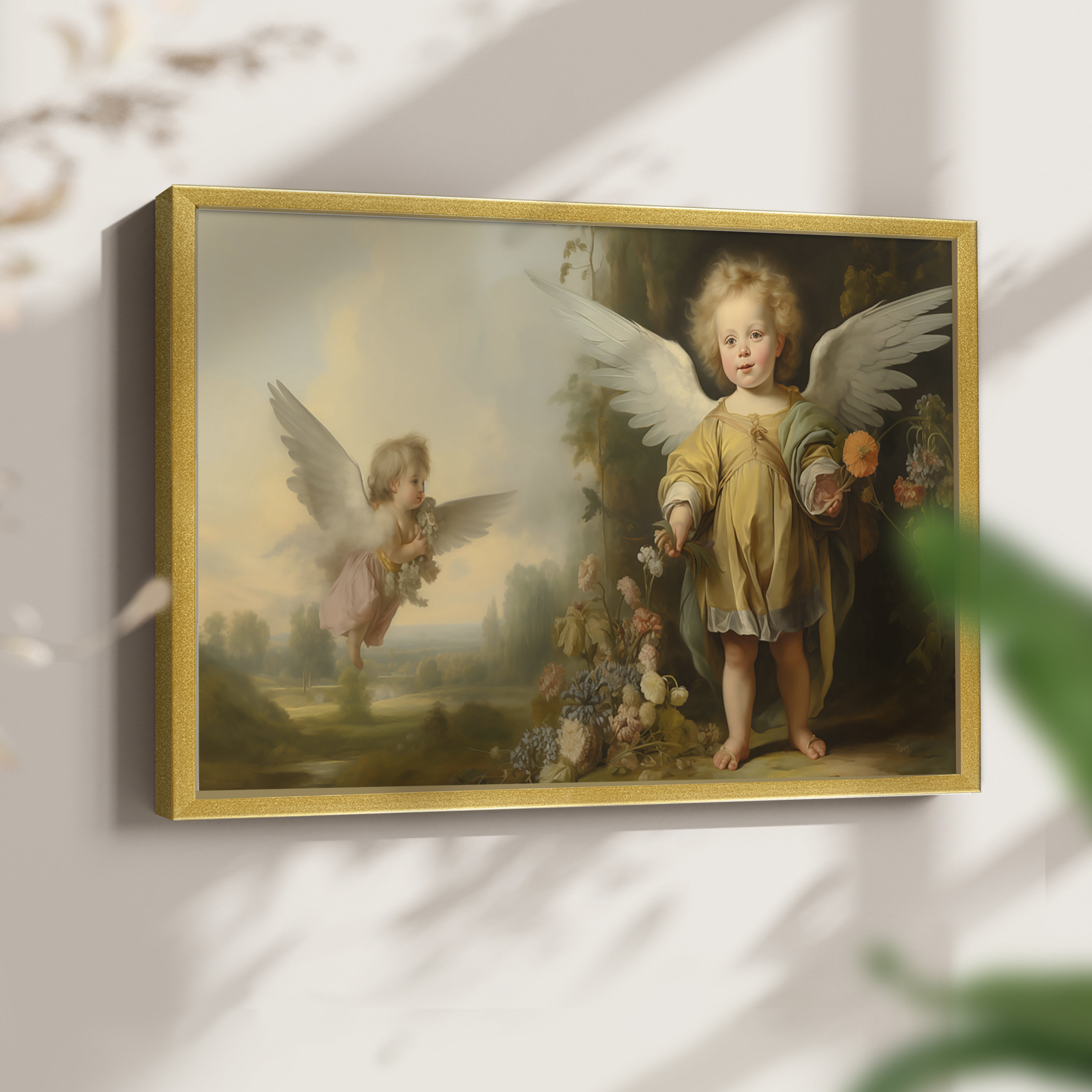 Fleur De Lis Living Angels From Above-XIV -Framed Print - Restickable ...