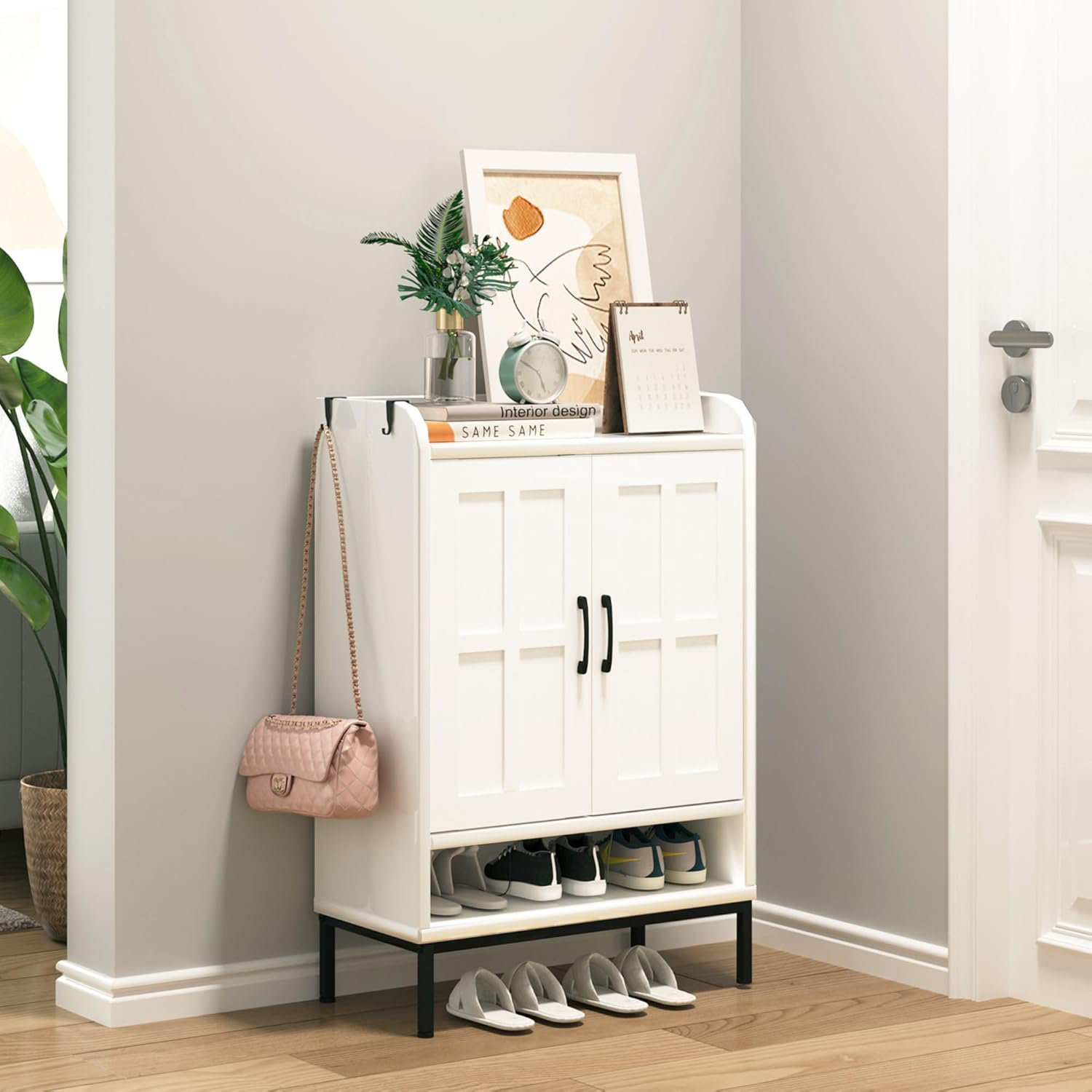 Hokku Designs 41.5 Inch Tall Shoe Cabinet, Shoe Rack Organizer, Shoe ...