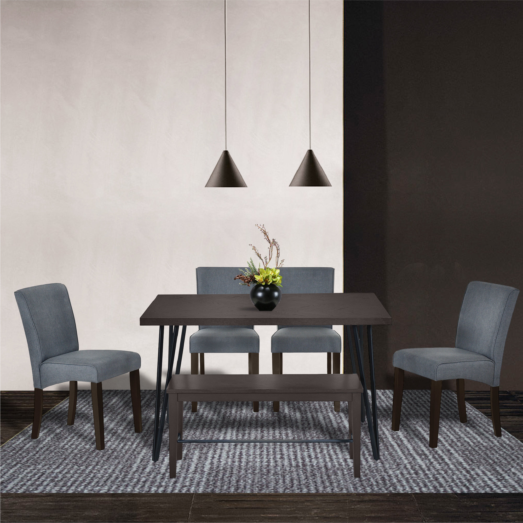 Red Barrel Studio® Mollien Rectangular 52'' L x 36'' W Dining Set | Wayfair