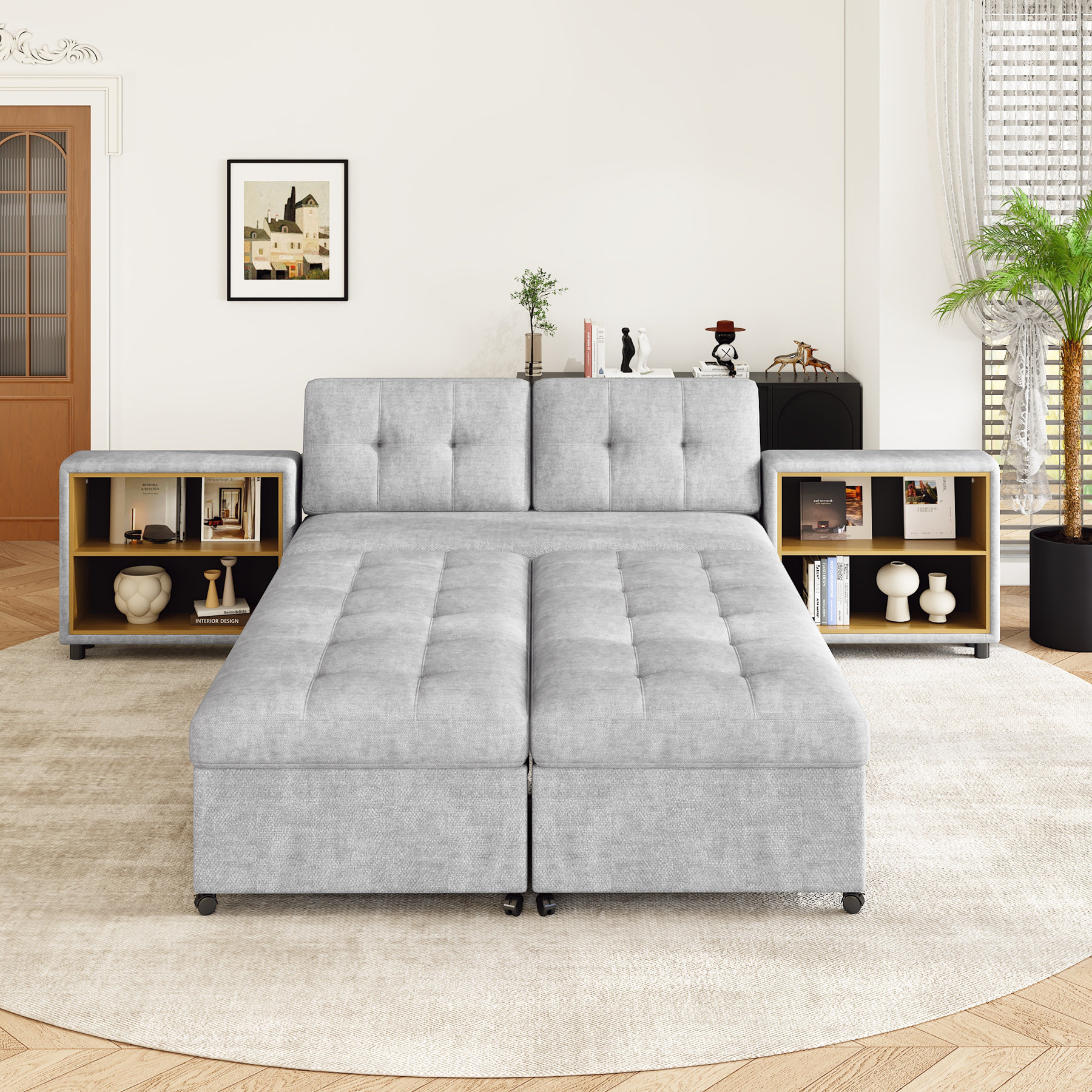 Latitude Run® 121.2" Versatile Sofa Bed Modular Sofa Free-combined Sofa ...