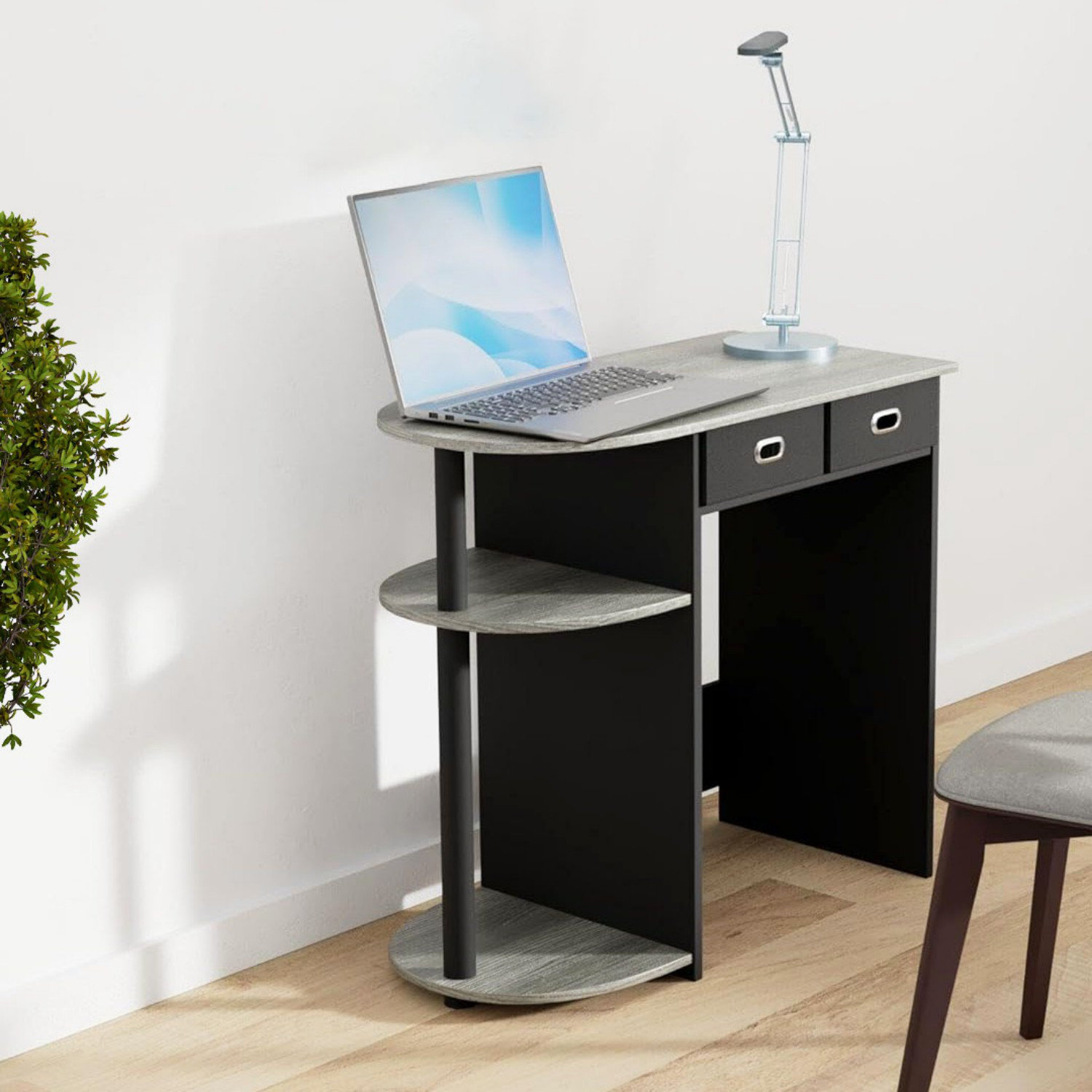 NIHAISHI Laptop Notebook Computer Desk/Table with 2 Drawer Bins | Wayfair