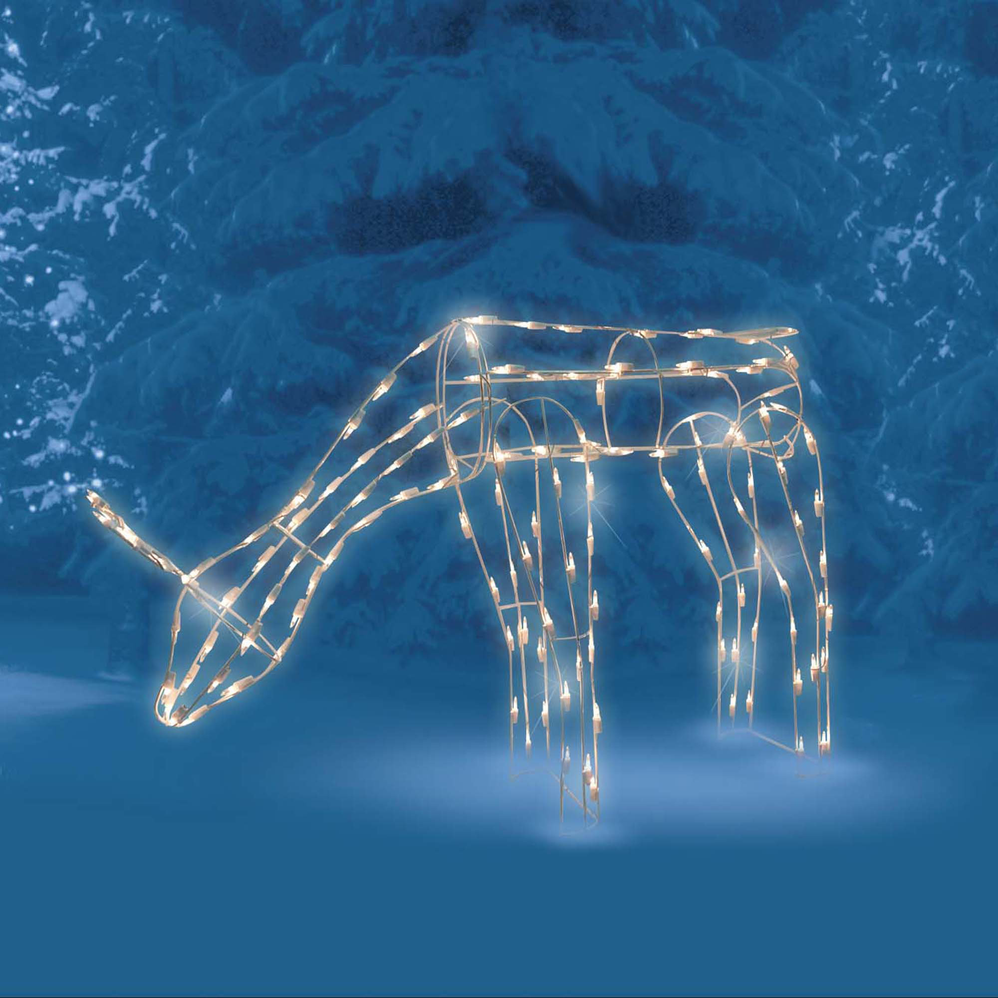 Brite Star 48" Pre-Lit White LED Feeding Doe Christmas Outdoor Decor ...