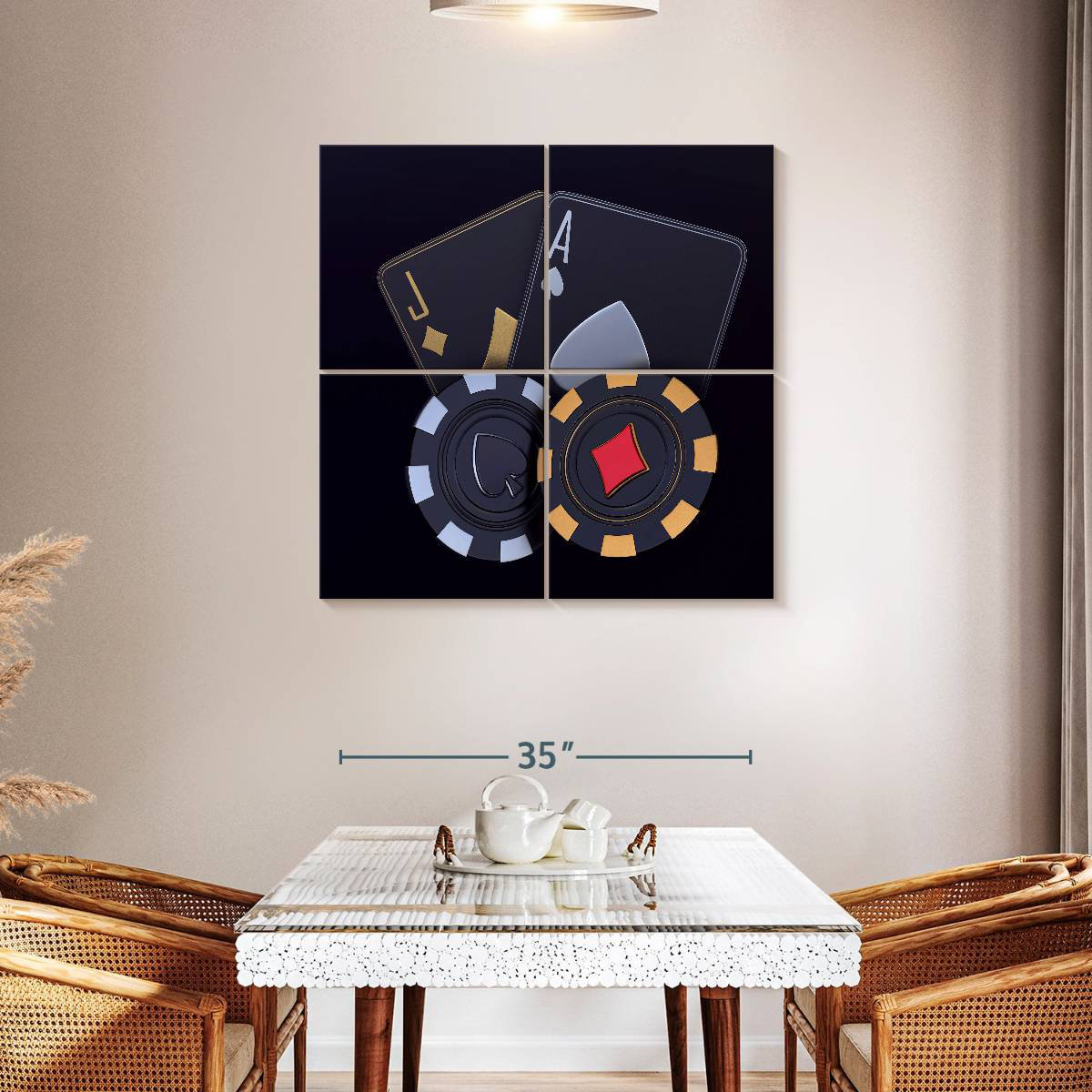 Ebern Designs Senne Black Playing Cards And Chips | Wayfair