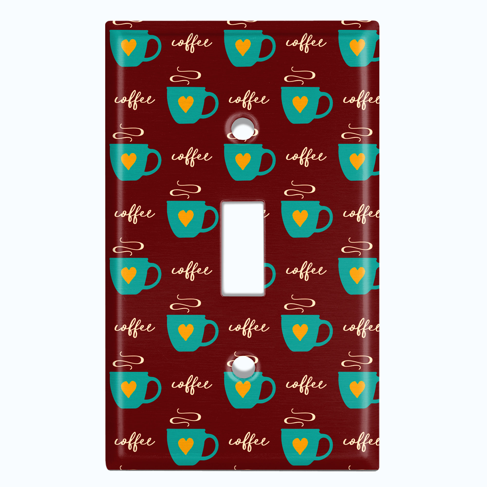 WorldAcc Heart Coffee Cups 1-Gang Toggle Light Switch Wall Plate | Wayfair
