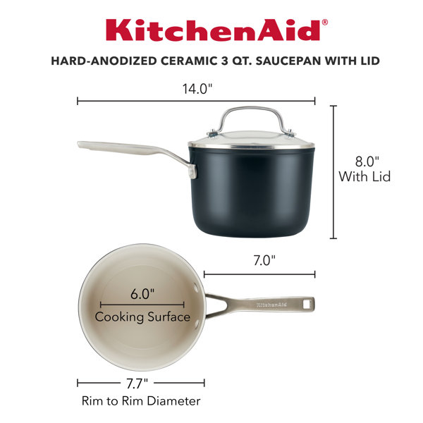 KitchenAid® KitchenAid Hard Anodized Ceramic Nonstick 3 Quart Cookware ...