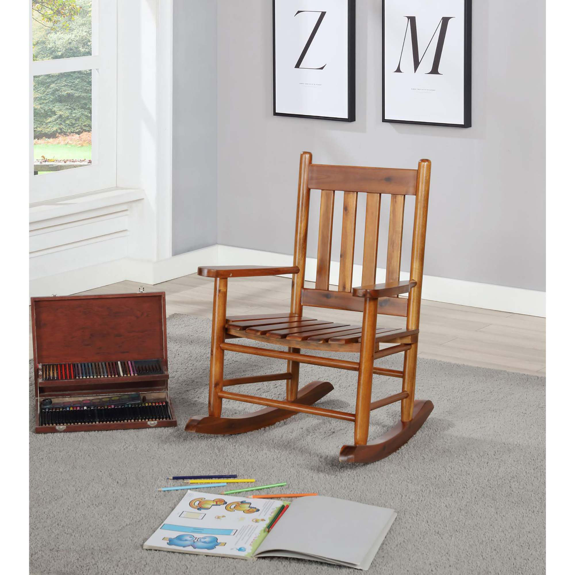 Lark Manor™ Practical Slat Back Youth Rocking Chair | Wayfair