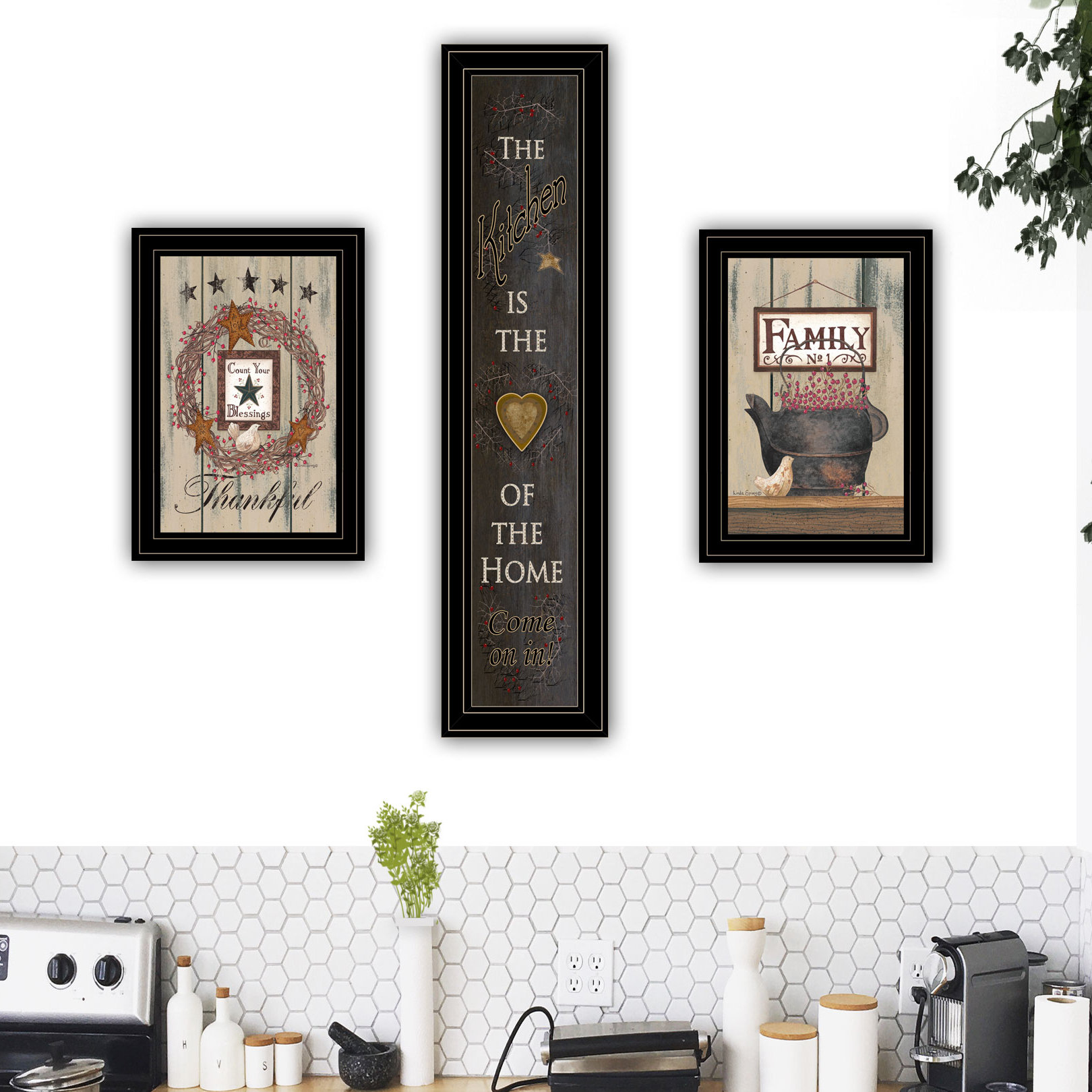 August Grove® The Primitive Kitchen 3-Piece Vignette Framed Wall Art ...