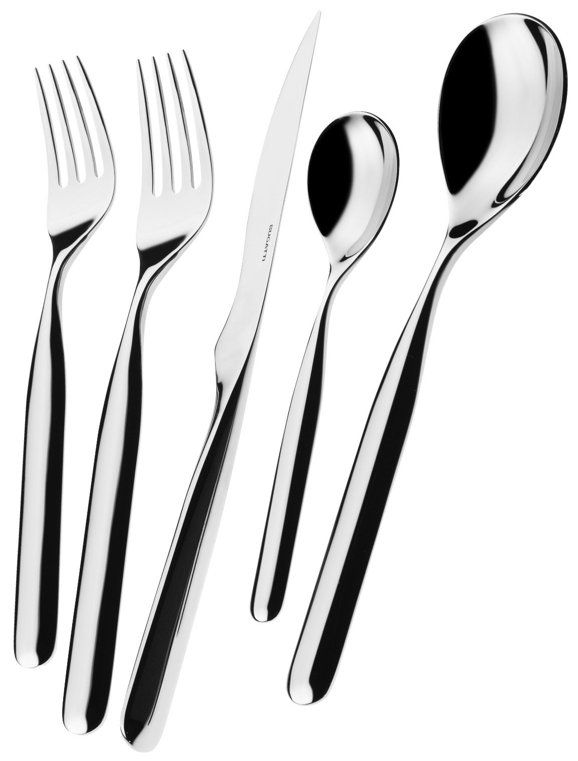 Bugatti Italy Vidal 5 Piece 18/10 Stainless Steel Flatware Set, Service ...