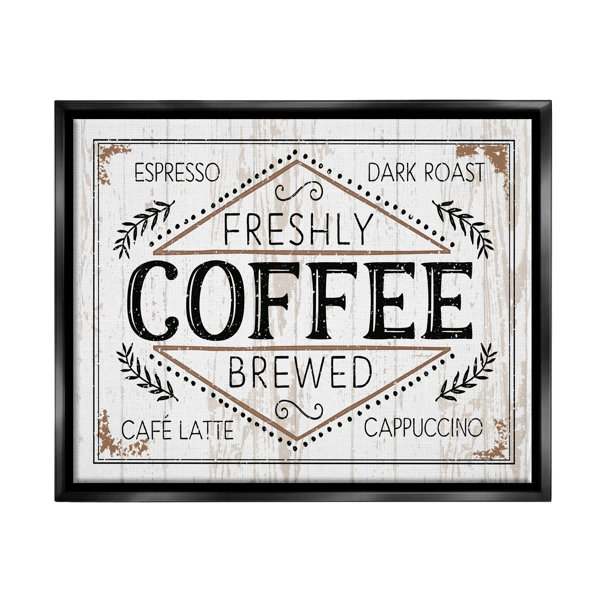Stupell Industries " Rustic Fresh Brew Coffee Sign Autumn Charm ...