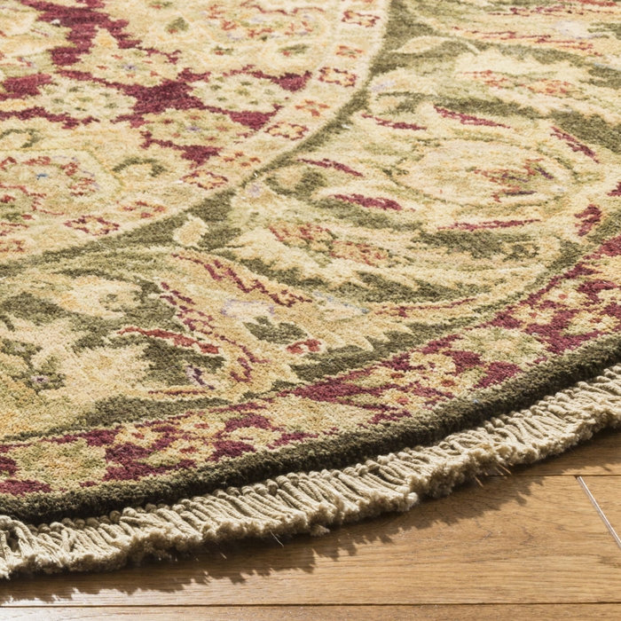 Birch Lane™ Icaria Wool Burgundy/Green Rug | Wayfair