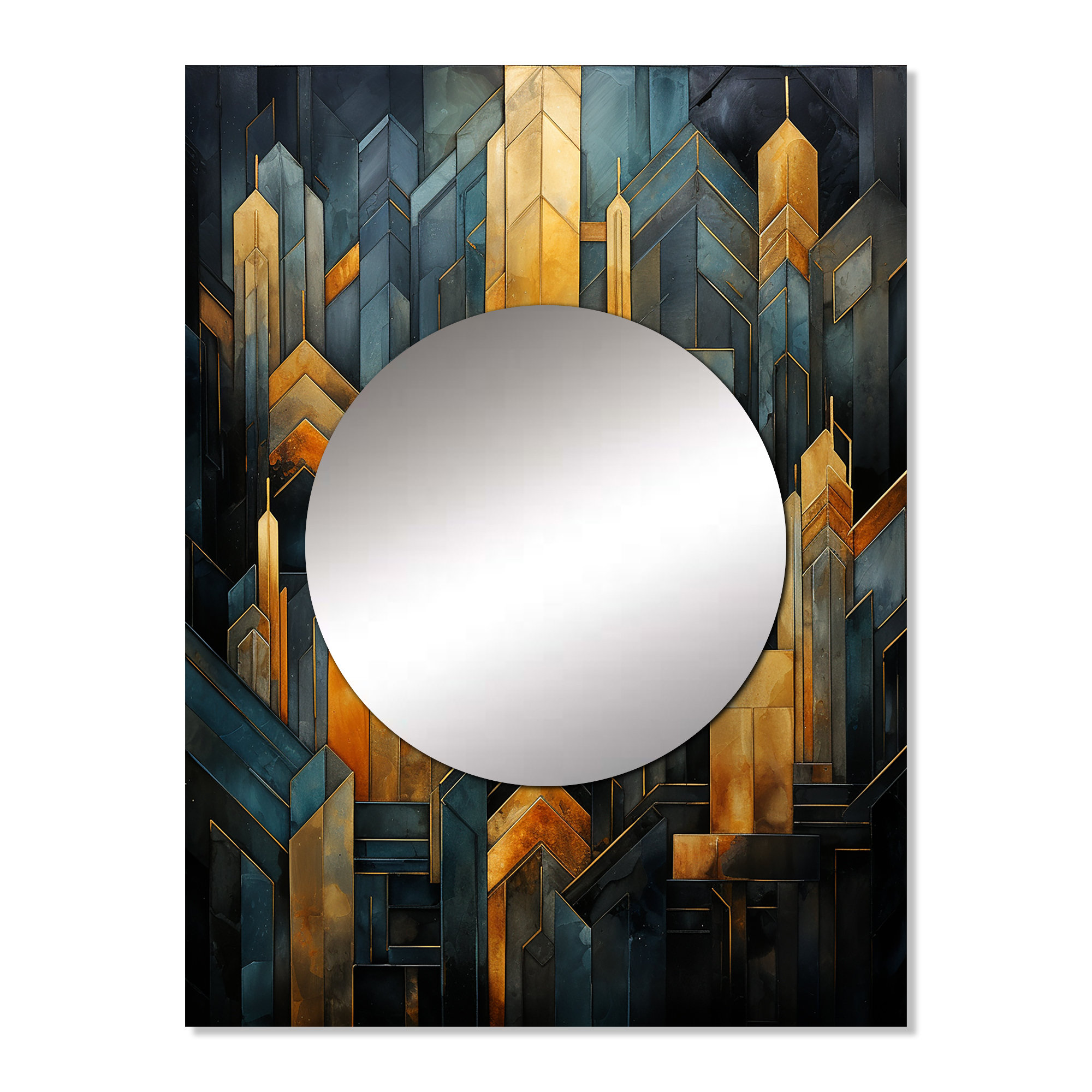 East Urban Home Gold Geometrics Arches - Abstract Shapes Mirror Wall ...