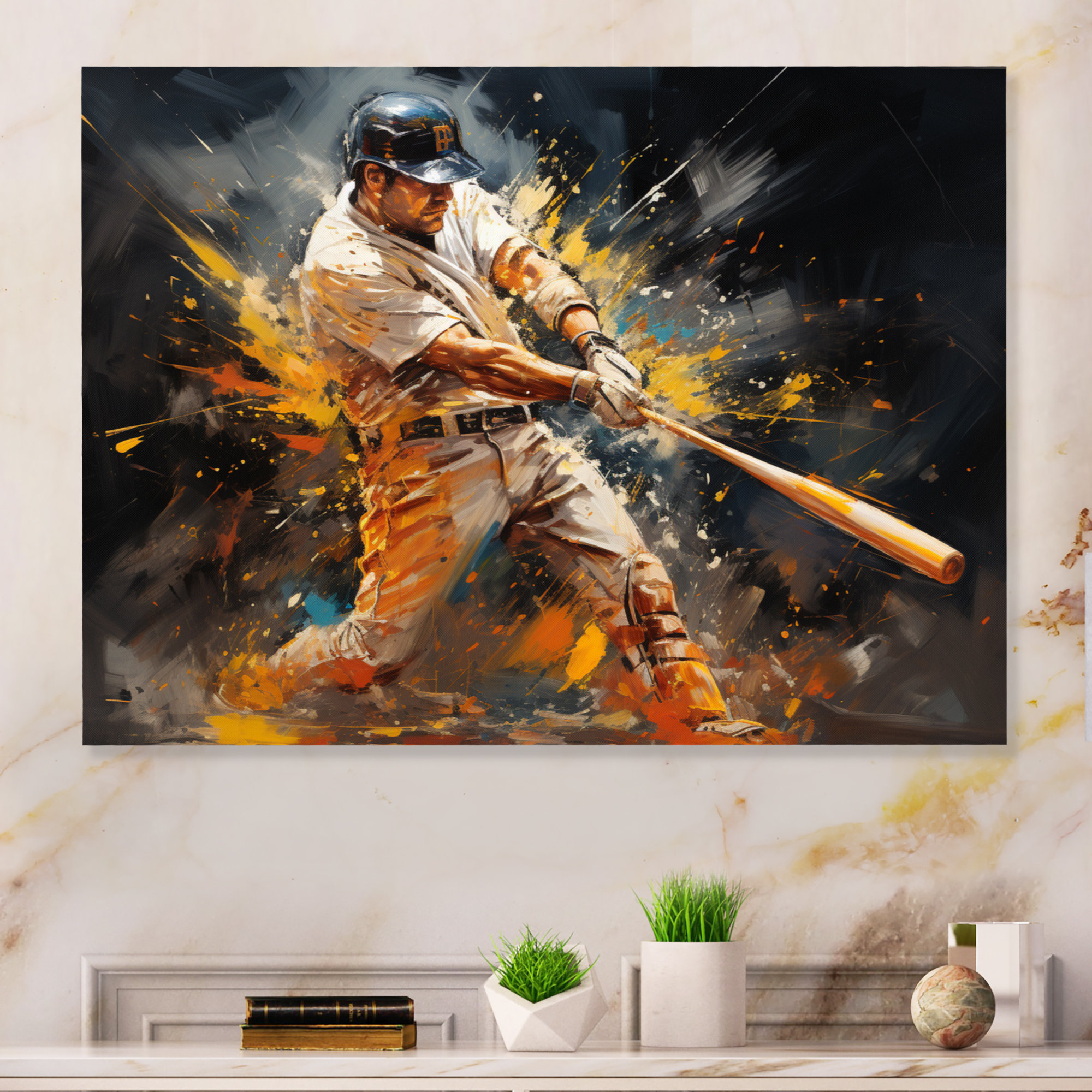 Red Barrel Studio Baseball Abstract Home Run - Sports Metal Wall Art ...